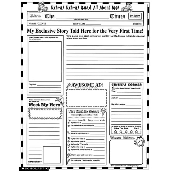 Instant Personal Poster Sets Extra Extra Read All About Me (Pack of 2 ...