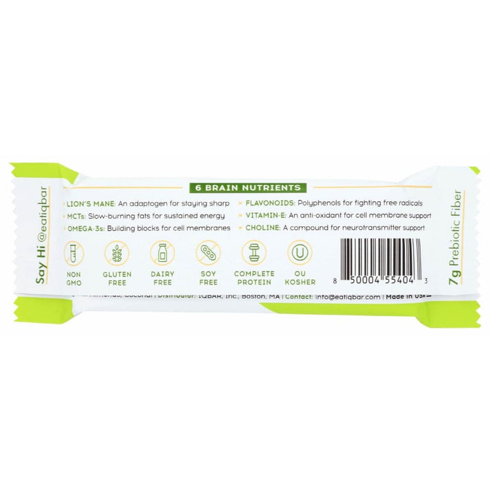 IQ BAR: Matcha Chai Bar, 1.6 oz (Case of 5) | ShelHealth
