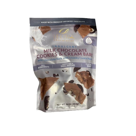 Jelina Chocolatier Indulgent Milk Chocolate Cookies & Cream Bark, 16 oz ...