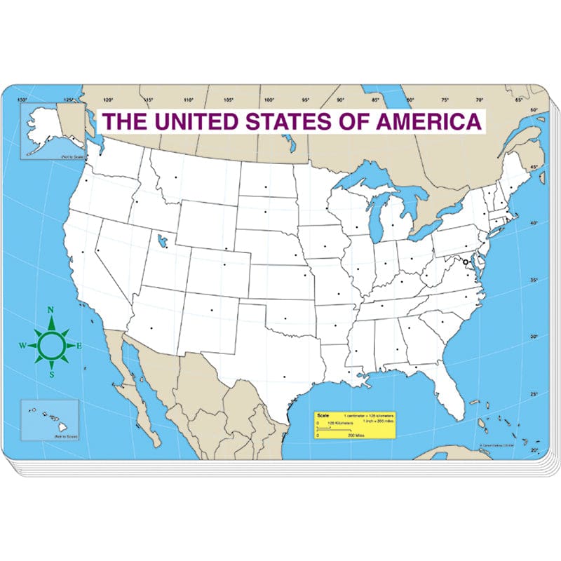 Jumbo Map Pad Us Blank 30/Pk 16 X 10-3/4 (Pack of 10) | ShelHealth