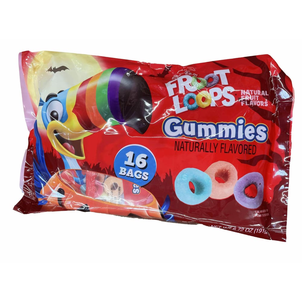 Kellogg's Froot Loops Fruit Flavored Gummies 16 Count Halloween Bag ...