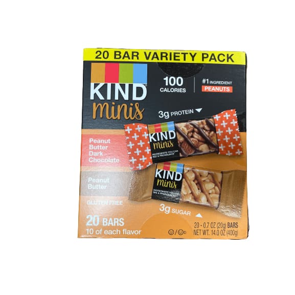 KIND Bars, Minis Bars Variety Pack, Multiple Choice Flavor, 0.7 oz, 20 ...