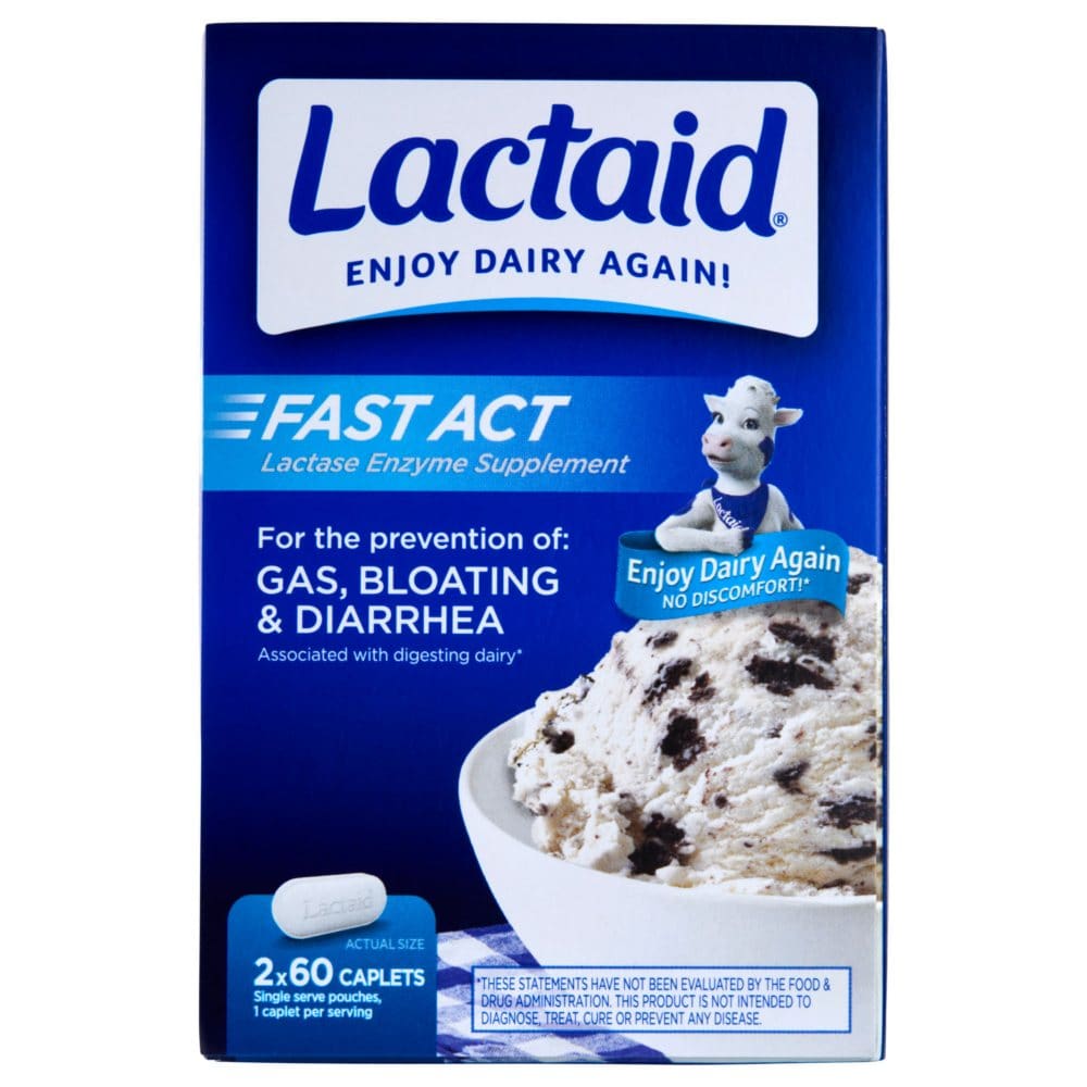 Lactaid Fast Act Lactose Intolerance Caplets (120 ct.) | ShelHealth