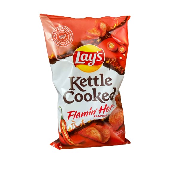 Lay's Kettle Cooked Flamin' Hot Flavored Potato Chips, 8 oz Bag ...