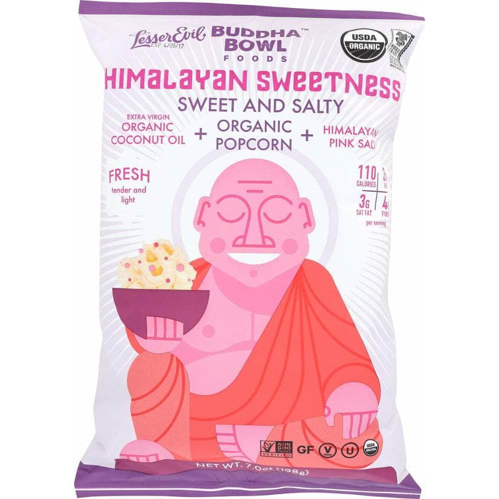 Lesser Evil Organic Popcorn Himalayan Sweetness Sweet And Salty, 7 Oz ...