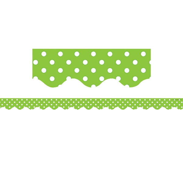 Lime Mini Polka Dots Border Trim (Pack of 10) | ShelHealth