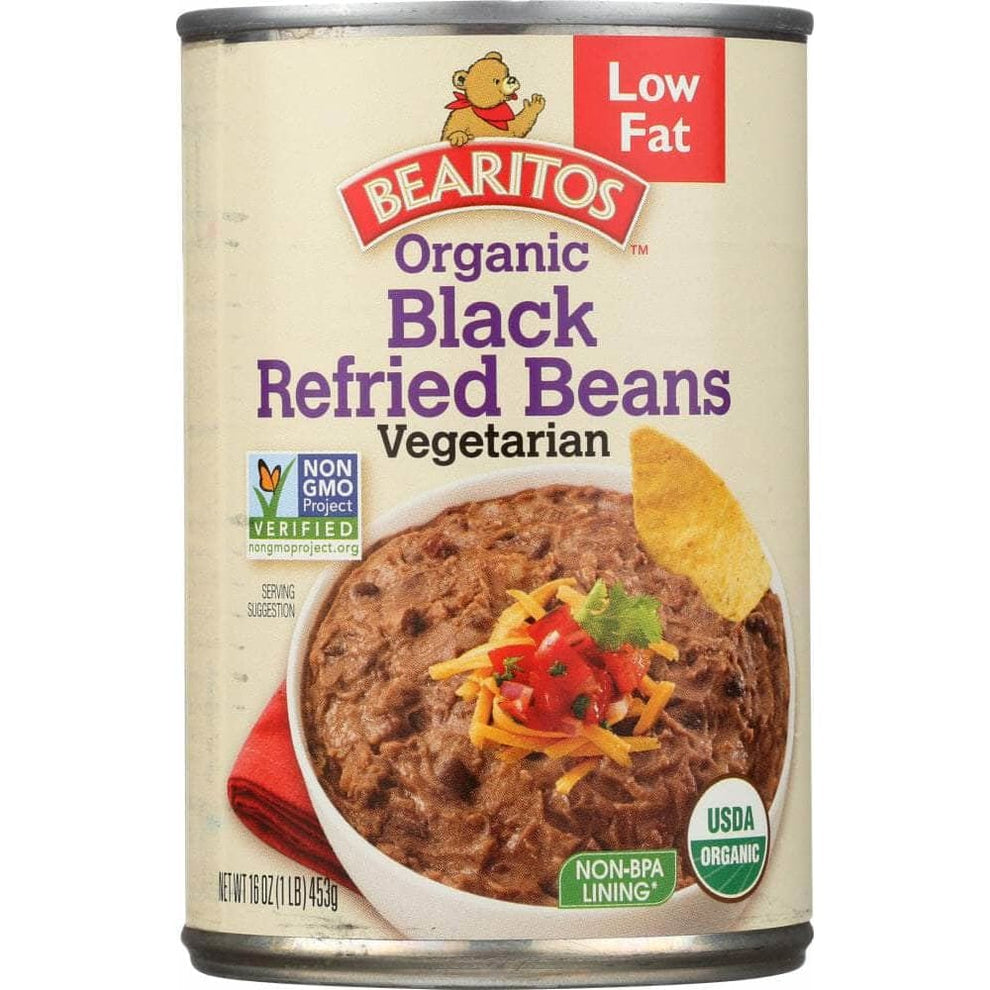 Little Bear Bearitos Organic Refried Black Beans Vegetarian, 16 oz ...