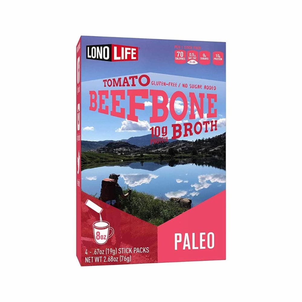 LONOLIFE Tomato Beef Bone Broth 4 Stick Packs, 2.68 oz (Case of 3 ...