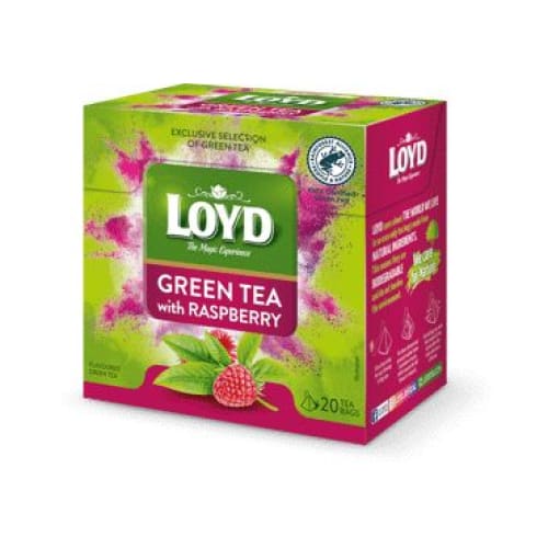 Loyd Green Tea Bags with Raspberry, 20 pcs. | ShelHealth