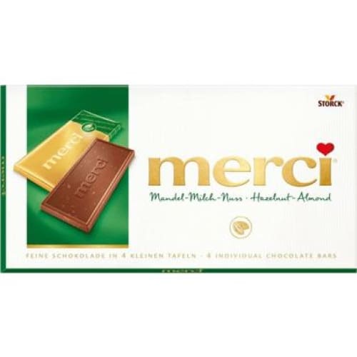 Merci Milk Chocolate with Hazelnuts and Almonds, 3.5 oz (100 g ...