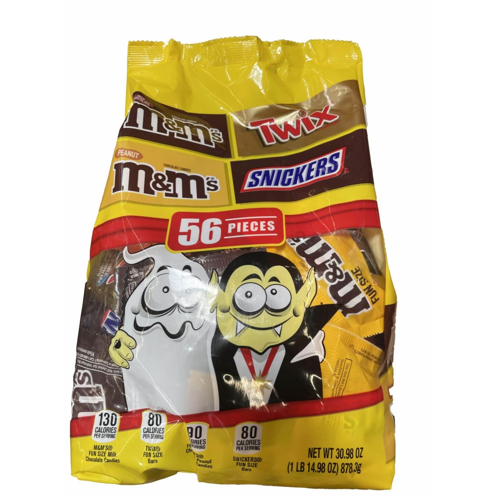 M&M's, Snickers & Twix Milk Chocolate Halloween Candy - 56 Ct Bulk Bag ...