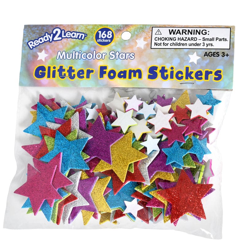Multi Stars Glitter Foam Stickers (Pack of 6) | ShelHealth