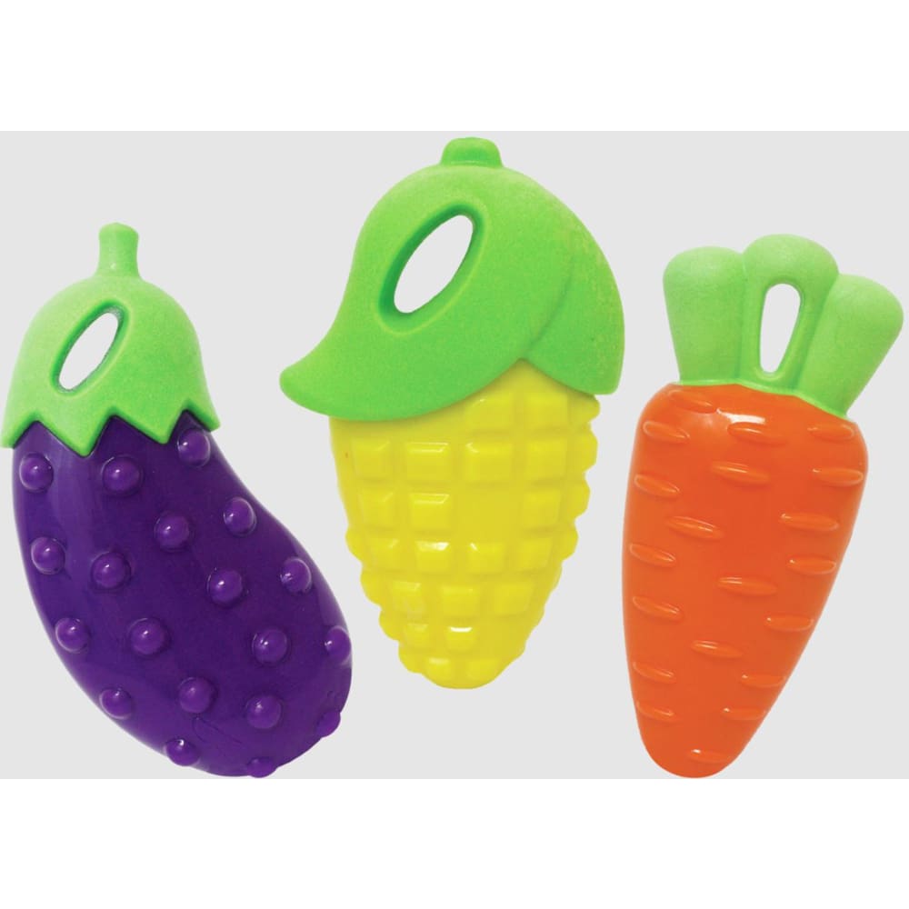 Multipet Harvesters Rubber Dog Toy Vegetables Assorted 5 in | ShelHealth