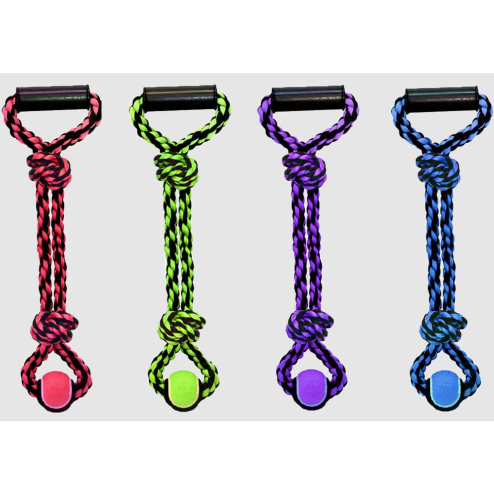 Multipet Nuts for Knots 2-Knot Rope Tug Dog Toy With Tennis Ball ...