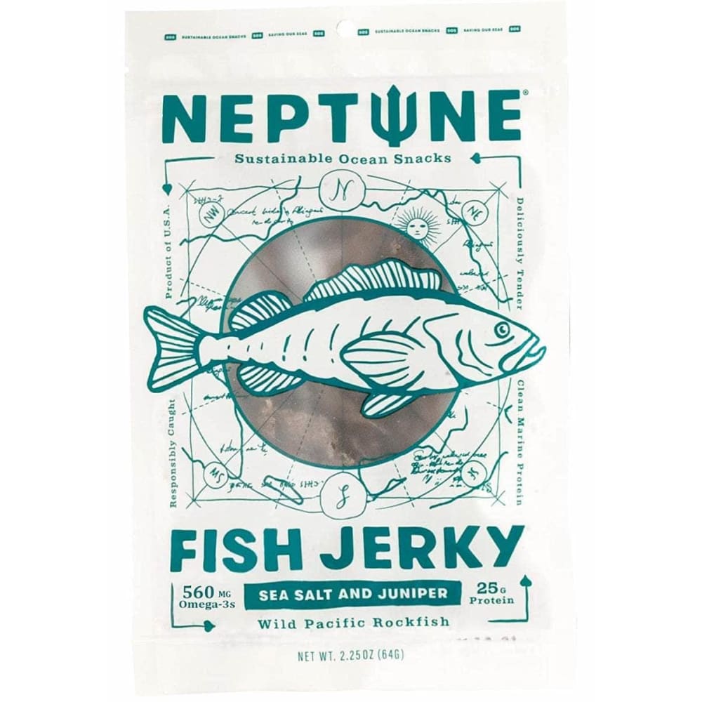 NEPTUNE: Sea Salt & Juniper Rockfish Jerky, 2.25 oz (Case of 3 ...