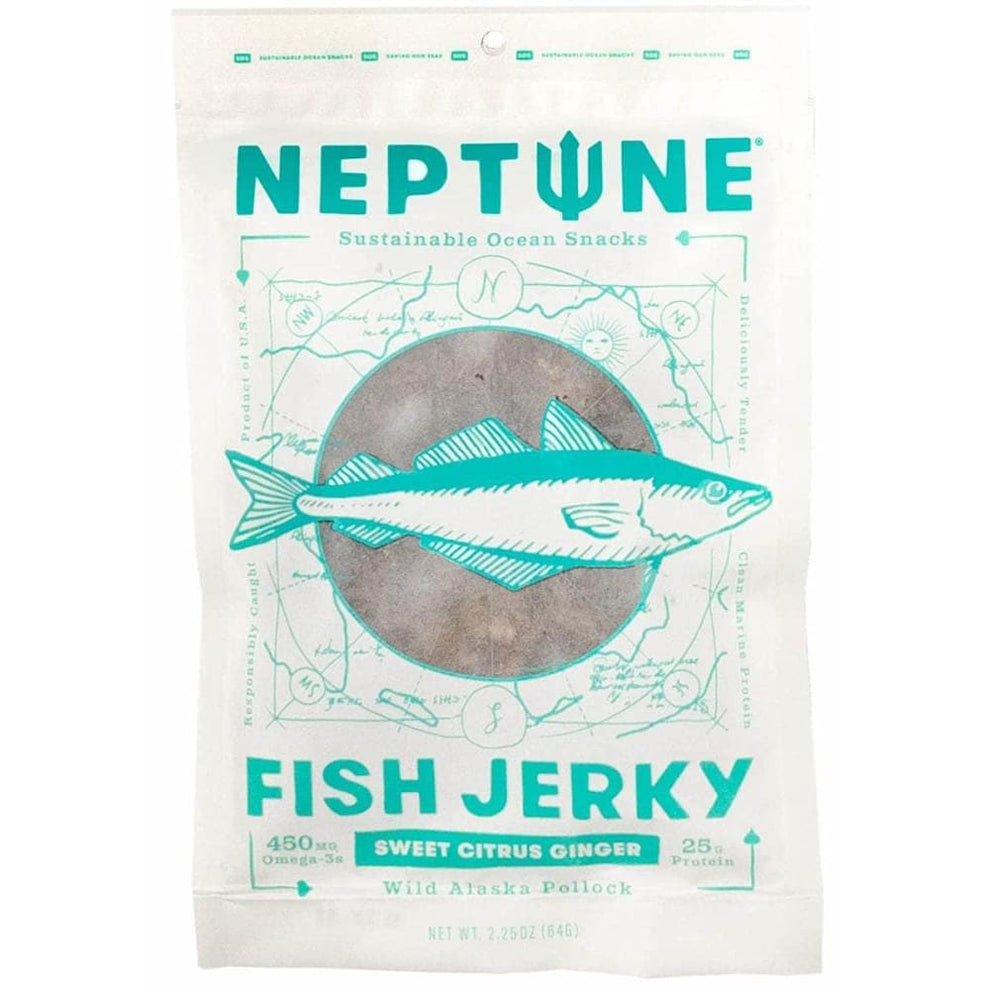 NEPTUNE: Sweet Citrus Ginger Wild Alaska Pollock Fish Jerky, 2.25 oz ...
