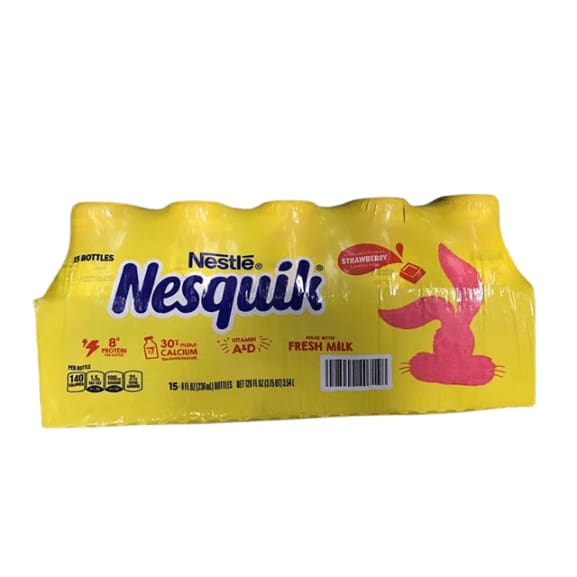Nestle Nesquik Strawberry Milk, 15 x 8 oz. | ShelHealth