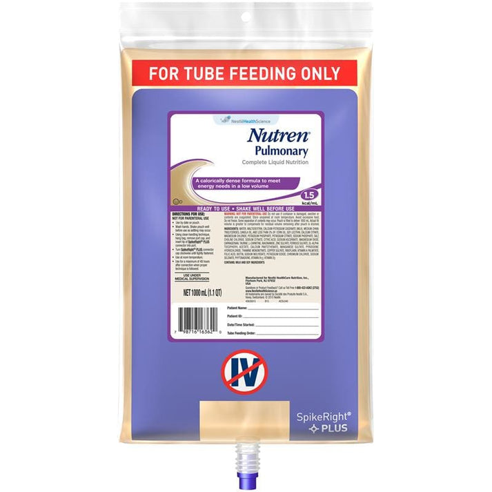 Nestle Nutren Pulmonary Spikeright Plus 1000Ml, Case of 6 | ShelHealth