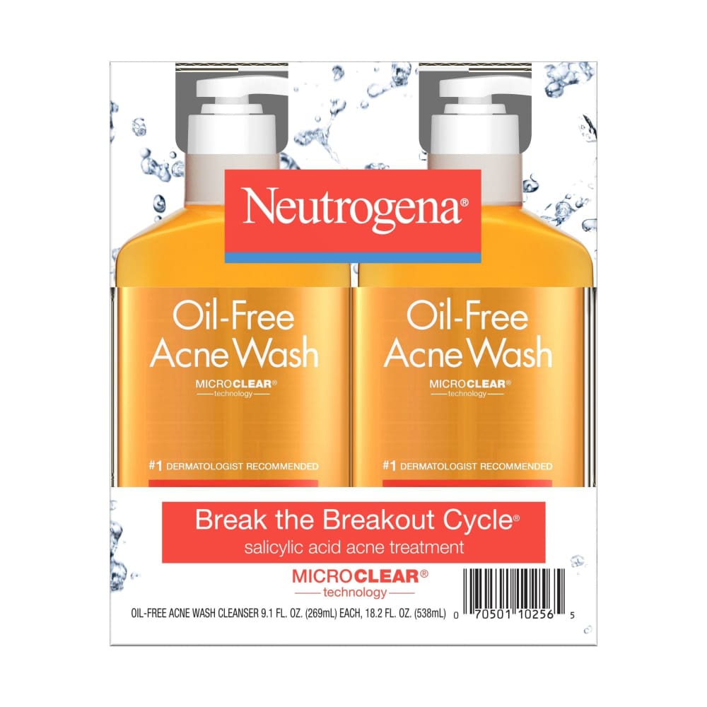 Neutrogena Oil-Free Salicylic Acid Acne Face Wash, 2 ct. | ShelHealth