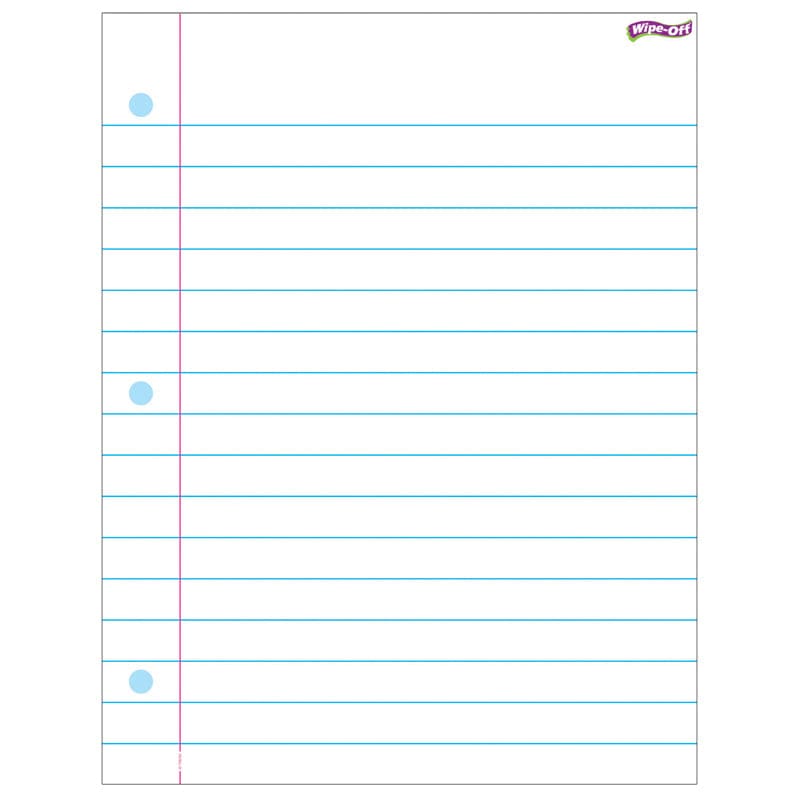 Notebook Paper Wipe Off Chart 17X22 (Pack of 10) | ShelHealth