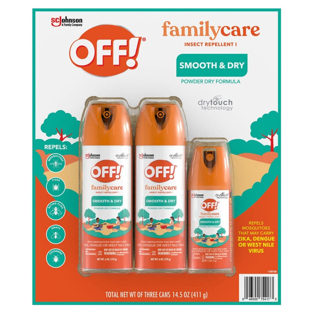 OFF! Family Care Insect Repellent, Smooth & Dry Travel Aerosol Sprays ...
