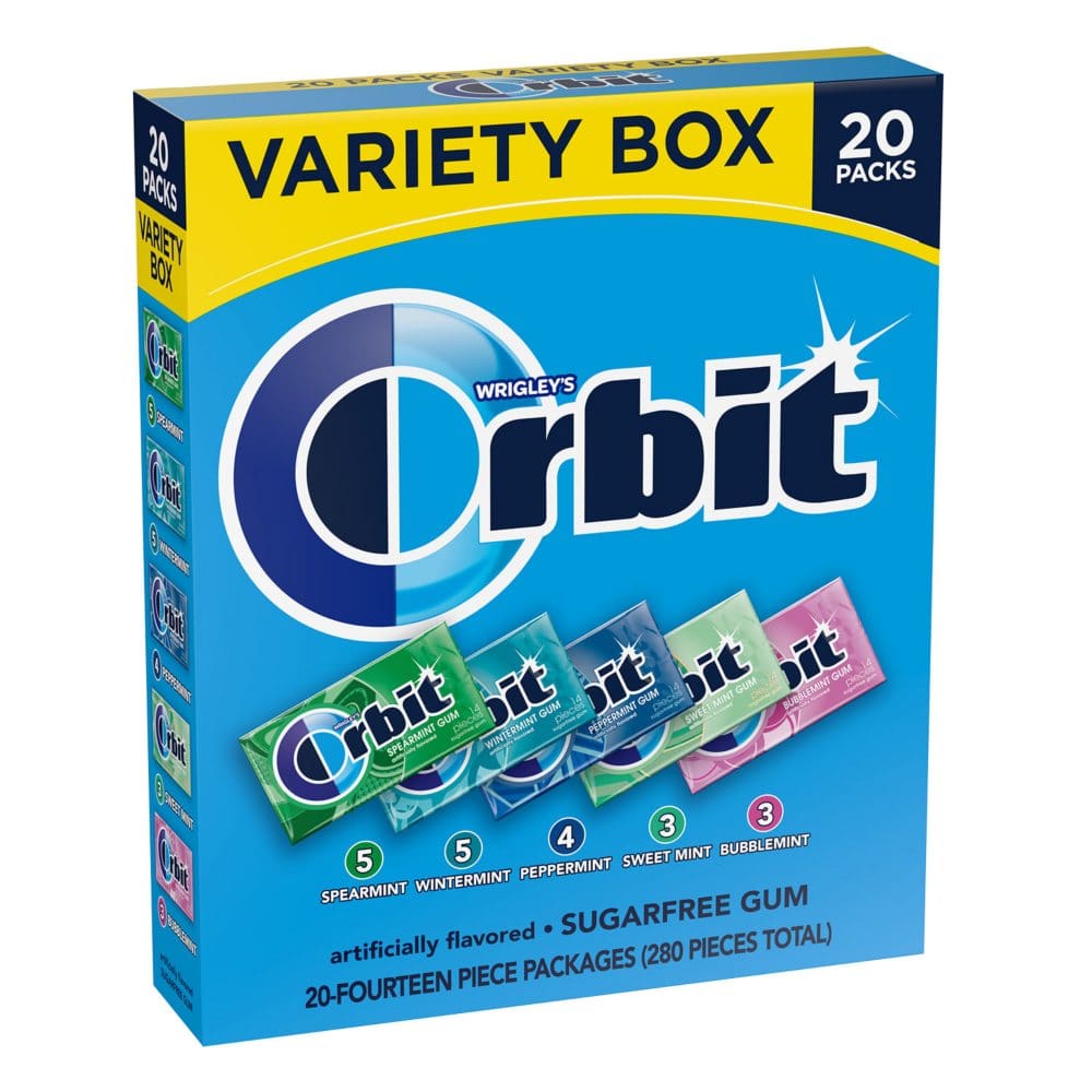 Orbit Mint Sugar Free Chewing Gum Variety Pack, (14 ct., 20 pk ...