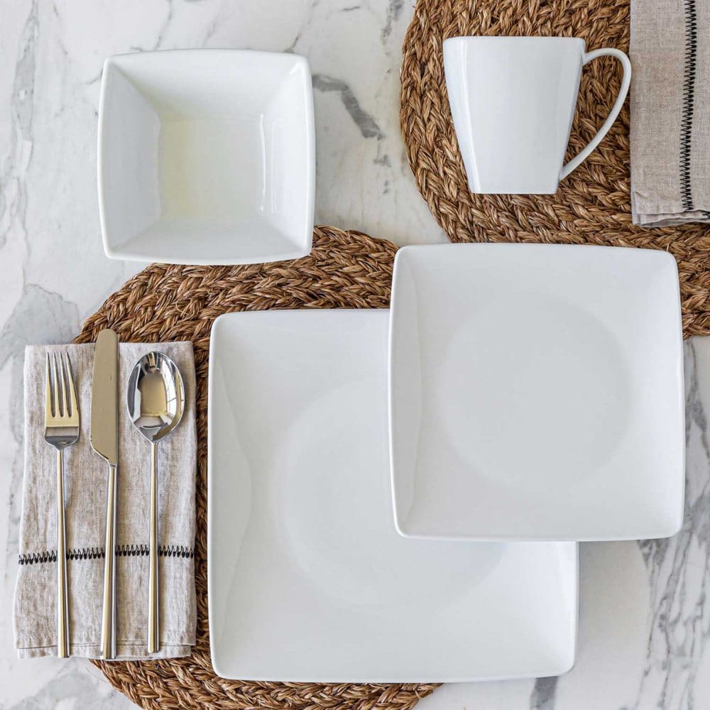 Overandback 32-Piece Squared Dinnerware Set | ShelHealth