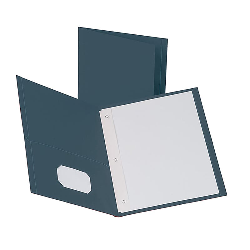 Oxford 25Ct Dark Blue Twin Pocket Folders With Fasteners | ShelHealth
