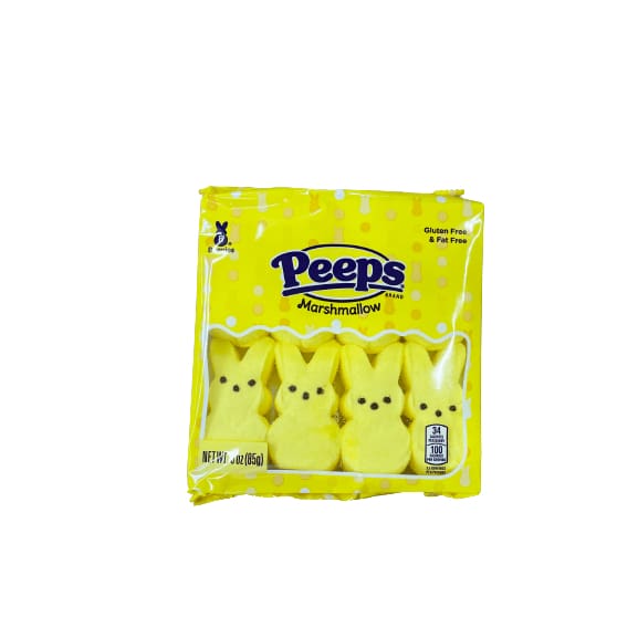 PEEPS Yellow Marshmallow Bunnies Easter Candy, 8ct (3.0 oz.) | ShelHealth