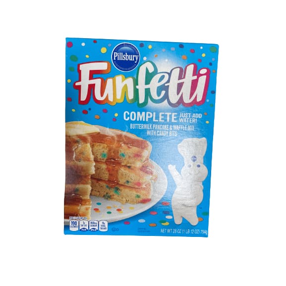 PILLSBURY FUNFETTI BUTTERMILK WITH CANDY BITS PANCAKE/WAFFLE MIX, 28 ...
