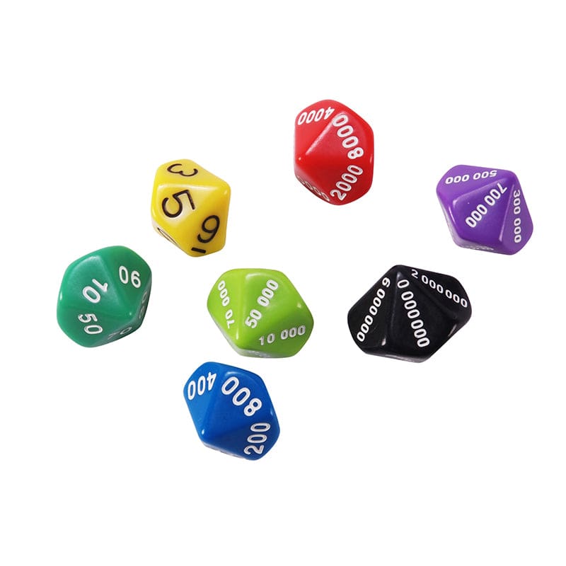 Place Value Dice Assortment 7 Set (Pack of 10) | ShelHealth