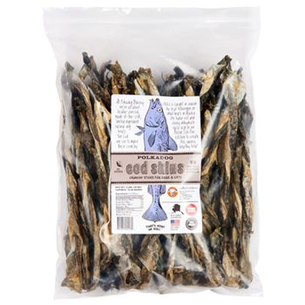 Polka Dog Bakery Cod Skins Crunchy Sticks For Dogs - 2 Lbs. | ShelHealth