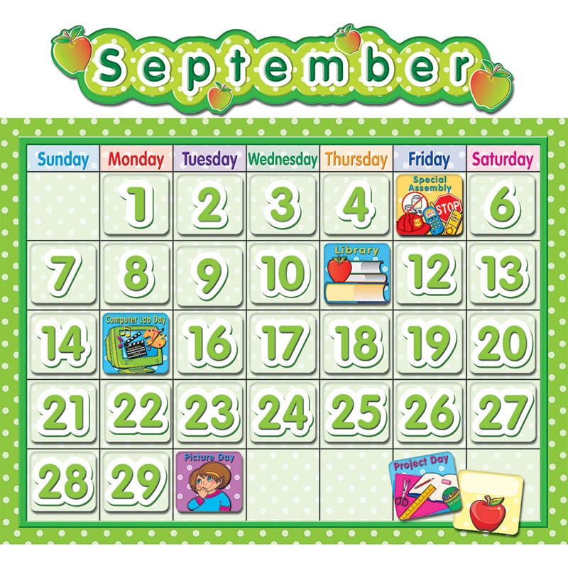 Polka Dot School Calendar Bb Set (Pack of 3) | ShelHealth