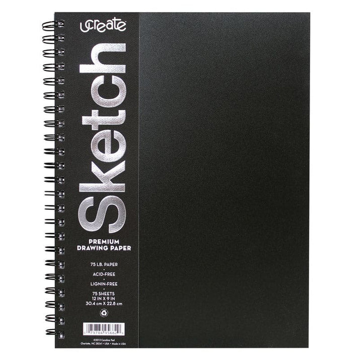Poly Cover Sketch Book Heavyweight 12In X 9In 75 Sheets (Pack of 6 ...