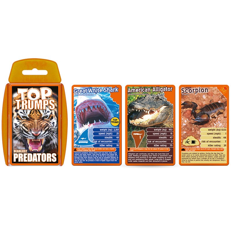 Predators Top Trumps Card Game (Pack of 6) | ShelHealth
