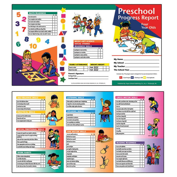 Preschool Progress Report 10Pk Age4 (Pack of 12) | ShelHealth