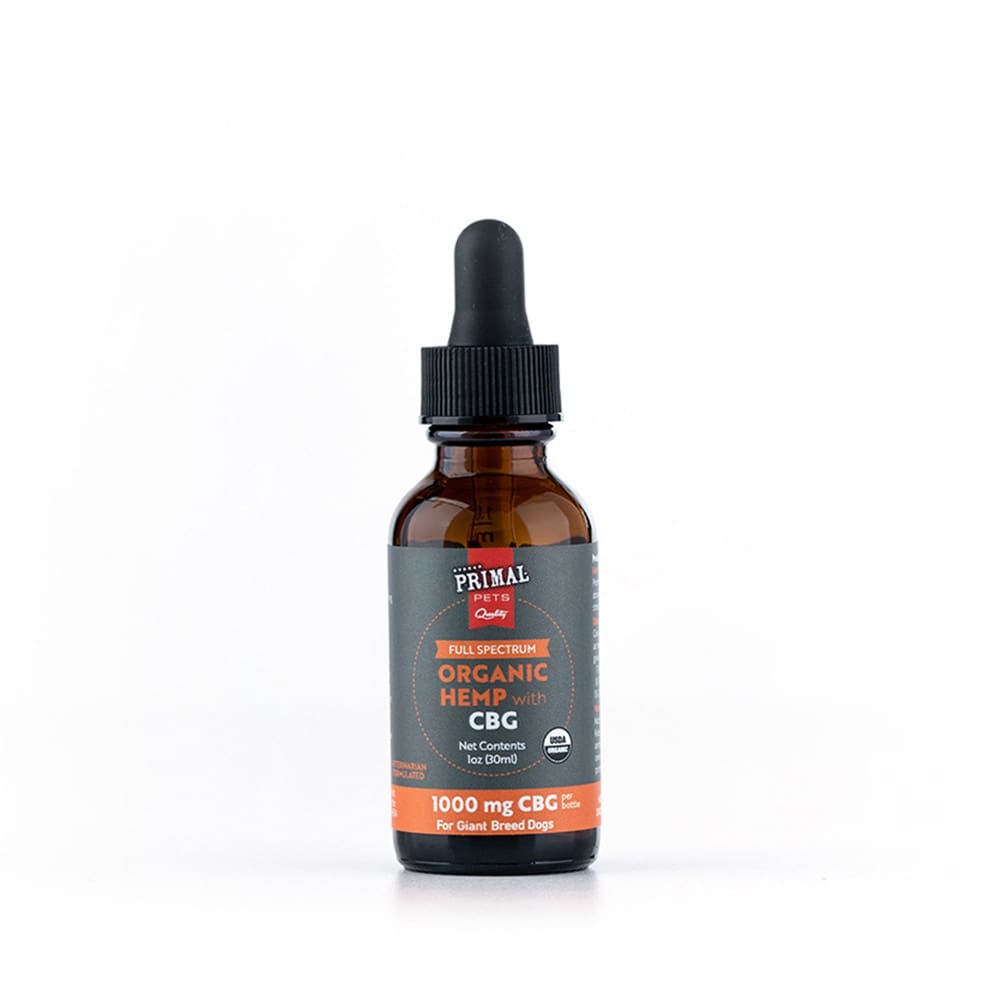 Primal 1000 Mg Organic Full Spectrum Hemp Oil W- Cbg For Giant Dogs ...