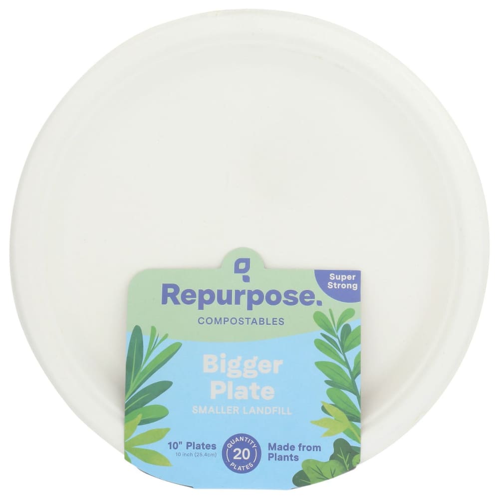 REPURPOSE: Compostable 10 Inches Plates, 20 pc (Case of 3) | ShelHealth