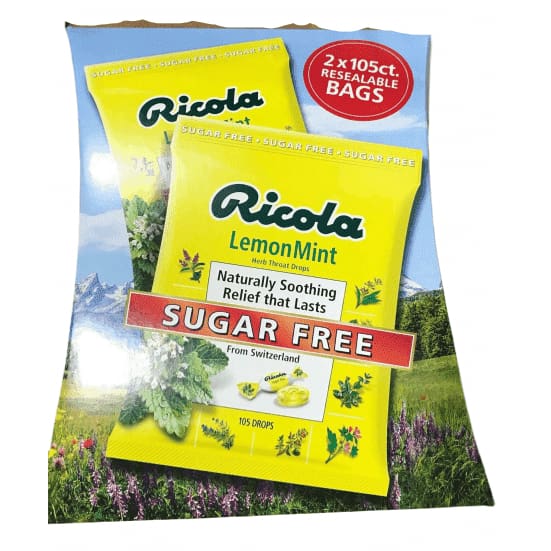 Ricola Herbal Throat Drops Lemon Mint Sugar Free - 210 Drops | ShelHealth