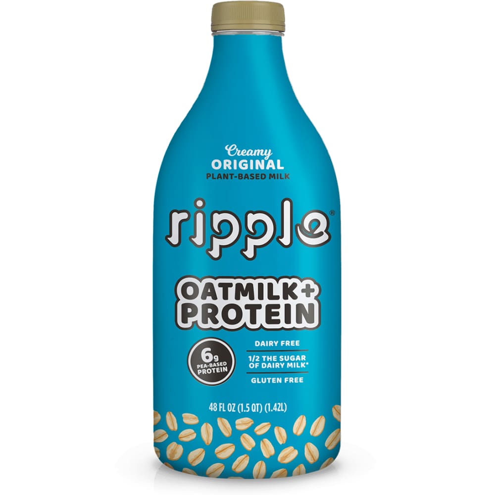 RIPPLE: Oatmilk Plus Protein Plant Based Milk, 48 oz (Case of 3) | ShelHealth
