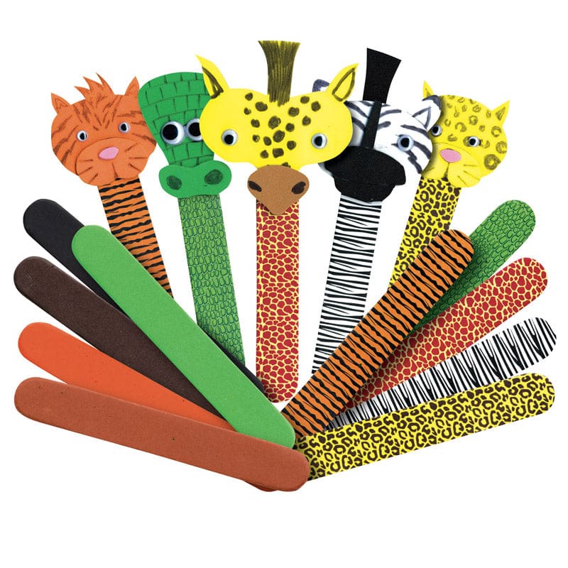 Roylco Printed Craft Sticks Wild Animal Prints (Pack of 6) | ShelHealth