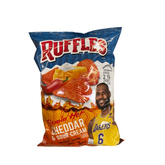 Ruffles Potato Chips Flamin' Hot Cheddar and Sour Cream Flavored, 8 oz ...