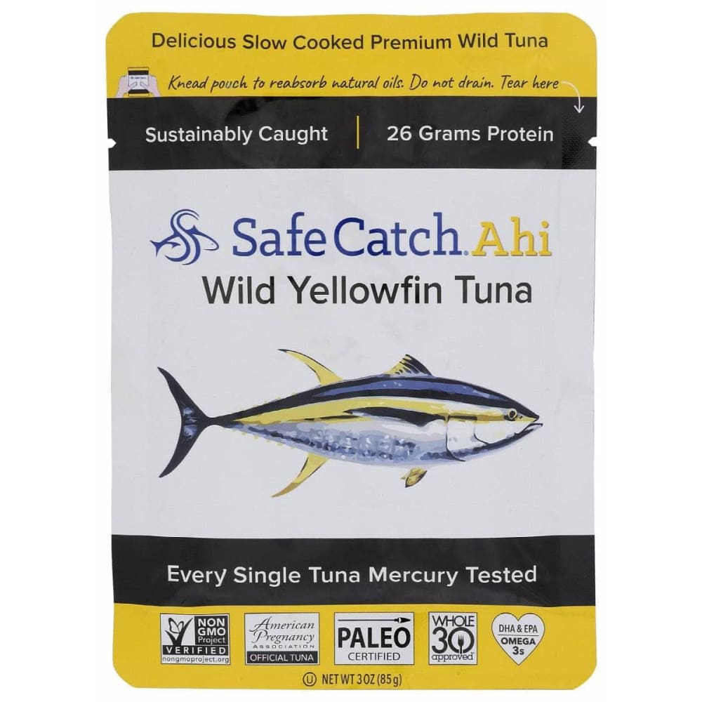 Safecatch: Wild Ahi Yellowfin Tuna Pouch, 3 oz (Case of 4) | ShelHealth
