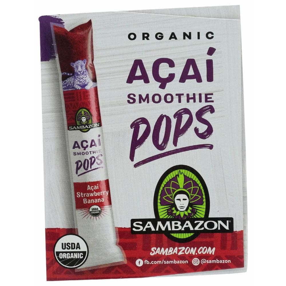 SAMBAZON: Smoothie Pops Straw Banan, 12 oz (Case of 3) | ShelHealth