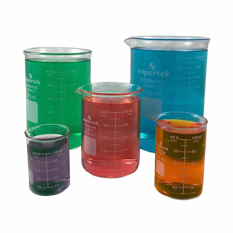 Set Of 5 Glass Beakers 50-1000Ml | ShelHealth