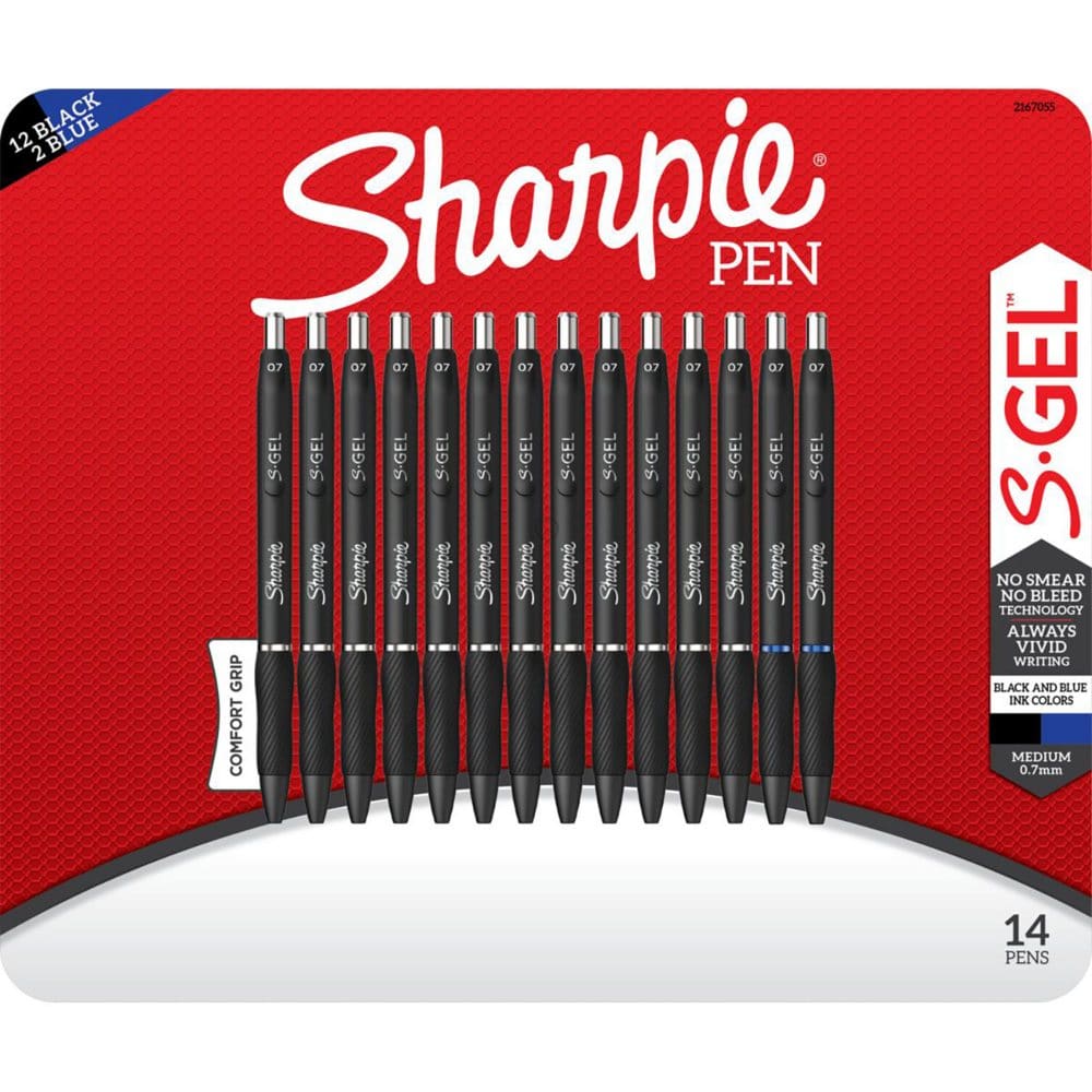 Sharpie S-Gel, Gel Pens, Medium Point (0.7mm), Assorted Colors, 14 ...