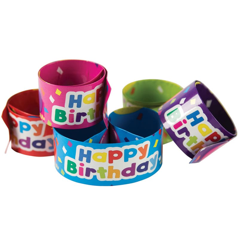 Slap Bracelets Happy Birthday Balloons (Pack of 10) | ShelHealth