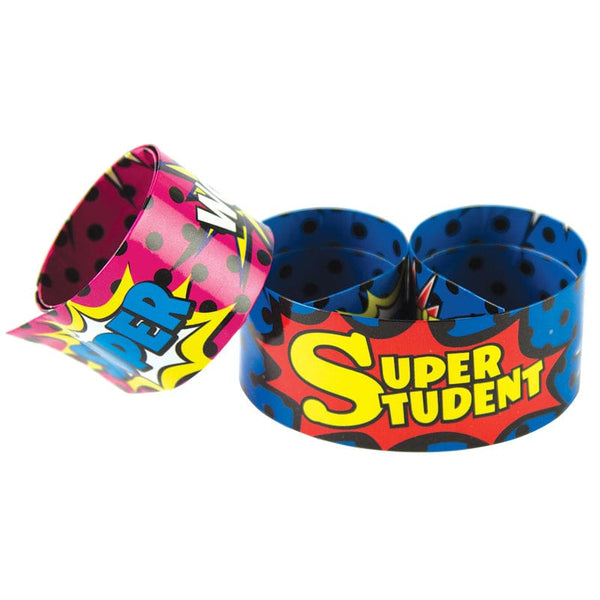 Slap Bracelets Superhero Super Student (Pack of 10) | ShelHealth