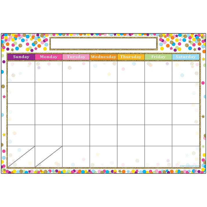 Smart Confetti Calendar Chart Dry-Erase Surface (Pack of 12) | ShelHealth