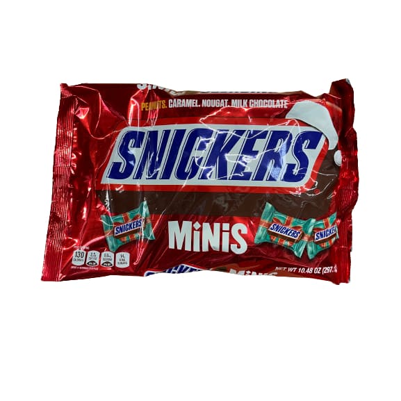 Snickers Christmas Candy Milk Chocolate Bars Minis Size Bag- 10.48oz ...